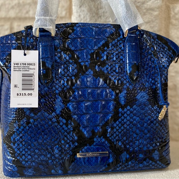 Brahmin | Bags | Gorgeous Blue Viper Duxbury Satchel By Brahmin Nwt ...